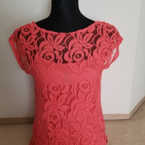 Apt. 9 | Tops | Salmon Colored Lace Top With Camisole | Poshmark